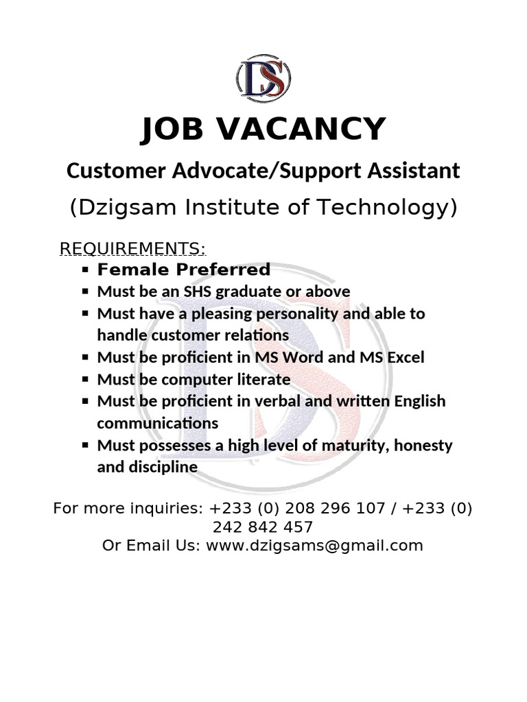 Job Vacancy | PDF | Career & Growth