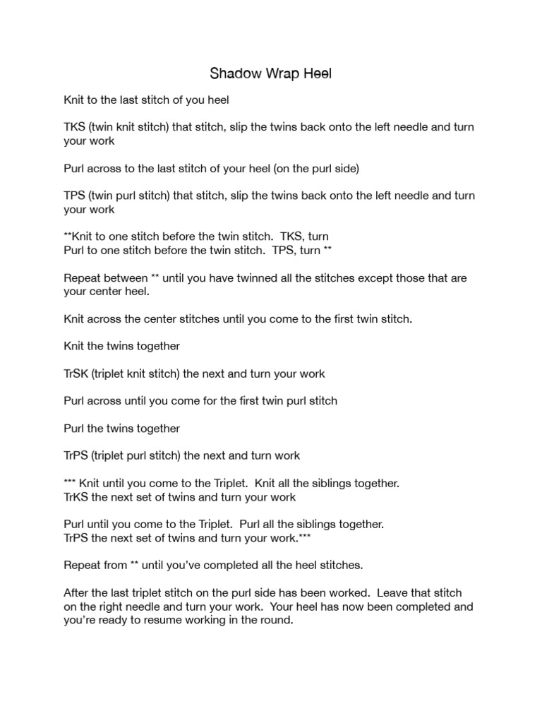 Shadow Wrap Heel Instructions | PDF | Teaching Methods & Materials