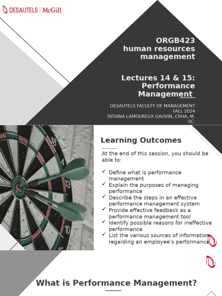 L13 & L14 - Performance Management | PDF | Performance Appraisal | Goal