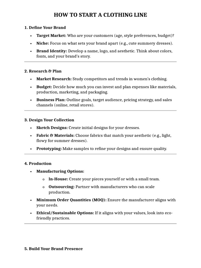 Starting Your Clothing Brand Guide | PDF | Brand | Pricing