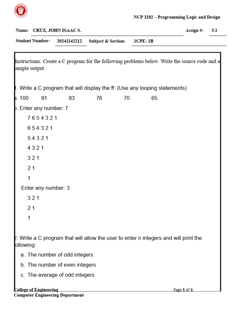 Assignment3.1 NCP 1102 | PDF