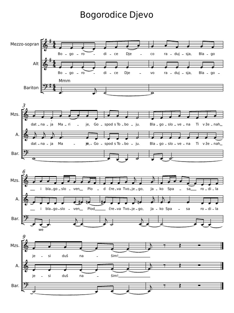 Bogorodice Djevo | PDF