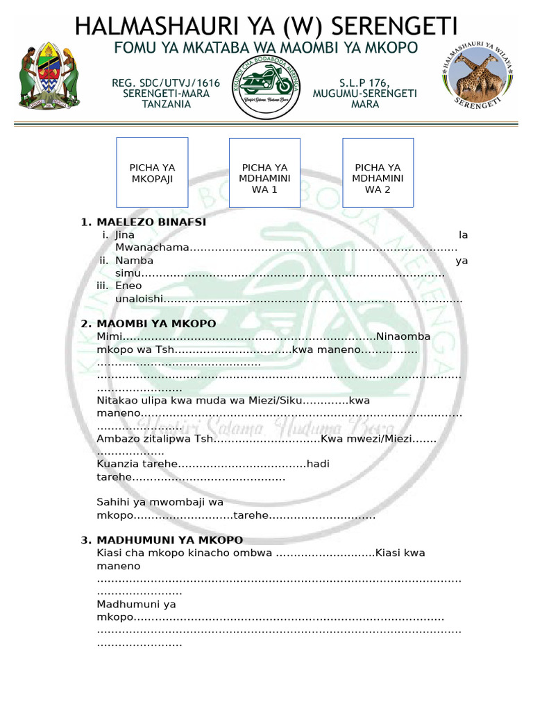 Mkataba Wa Mkopo | PDF