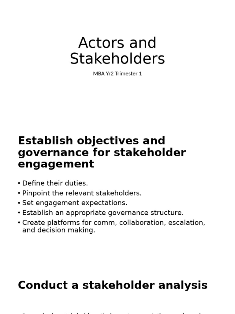 Actors and Stakeholders | PDF | Governance | Goal