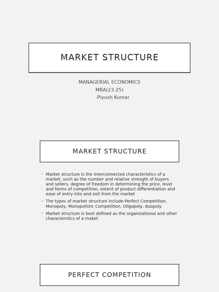 Market Structure | PDF | Monopoly | Failure