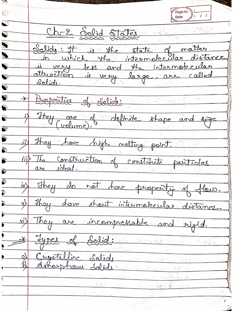 The Solid State Chemistry Class 12 | PDF