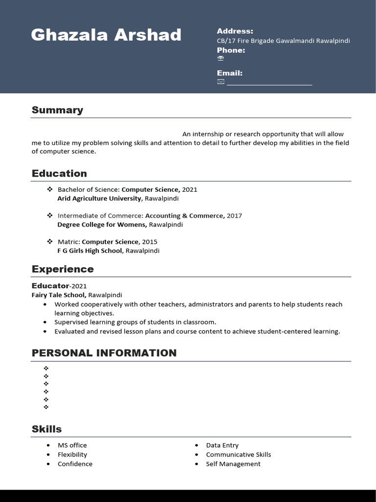 Ghazala Arsha - Resume | PDF