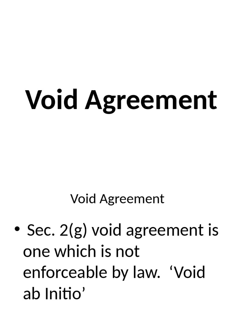 Void Agreements | PDF | Law