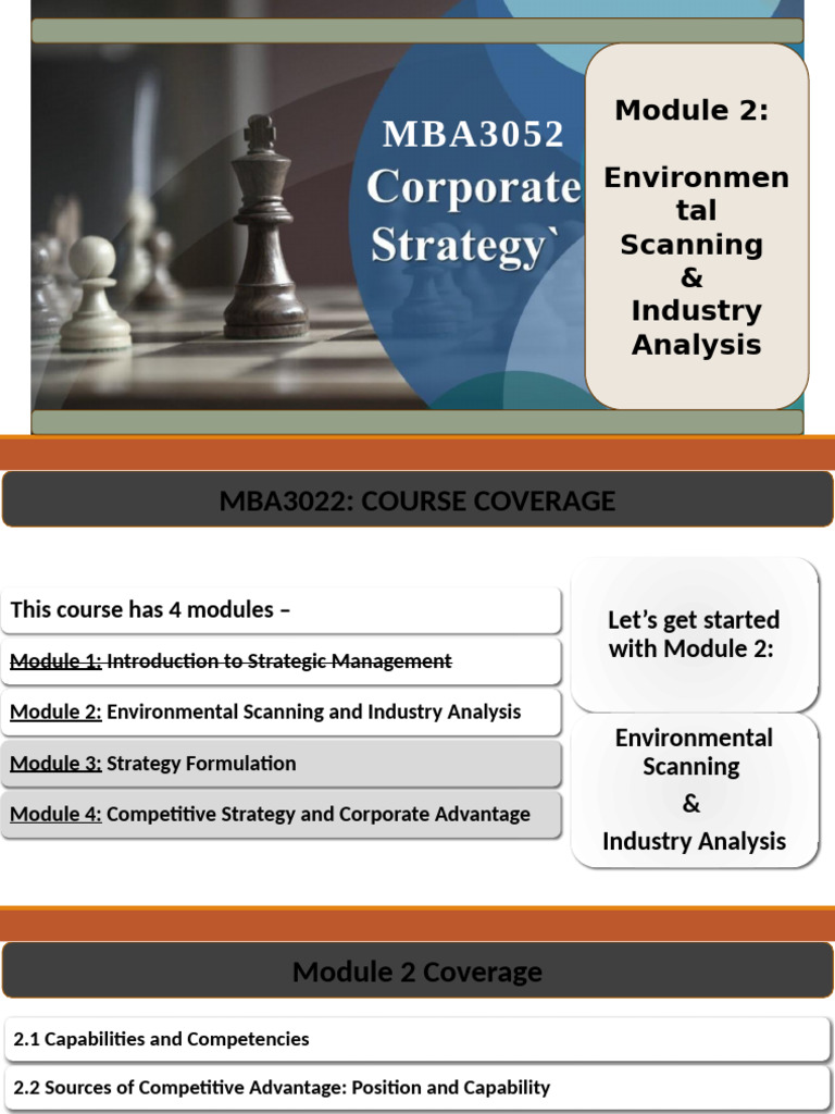 MBA3052 Corporate Strategy Module 2 - V2 | PDF | Competitive Advantage | Logistics