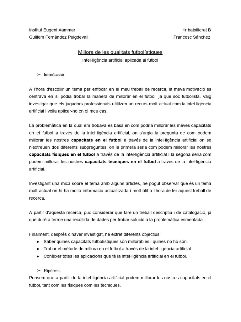 Guillem Fernandez InformePreliminar | PDF