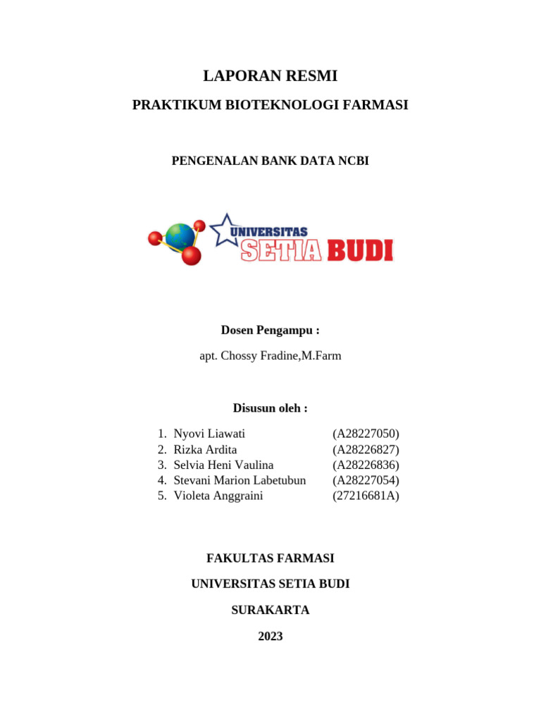 Laporan Resmi Praktikum Bioteknologi Kelompok 5 (Ncbi) | PDF