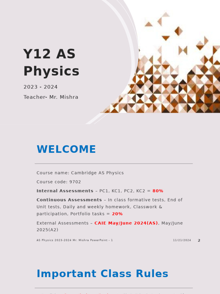1 As PHY 2023-2024 - Introduction and Physical Quantities and Units - 1 | PDF | International ...