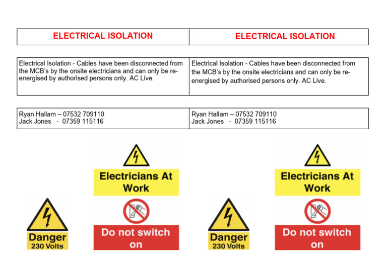 Electrical Isolation Procedures | PDF
