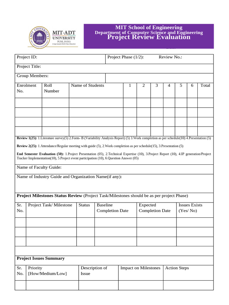 Annexure 5 - Project Review Report | PDF | Art | Technology & Engineering
