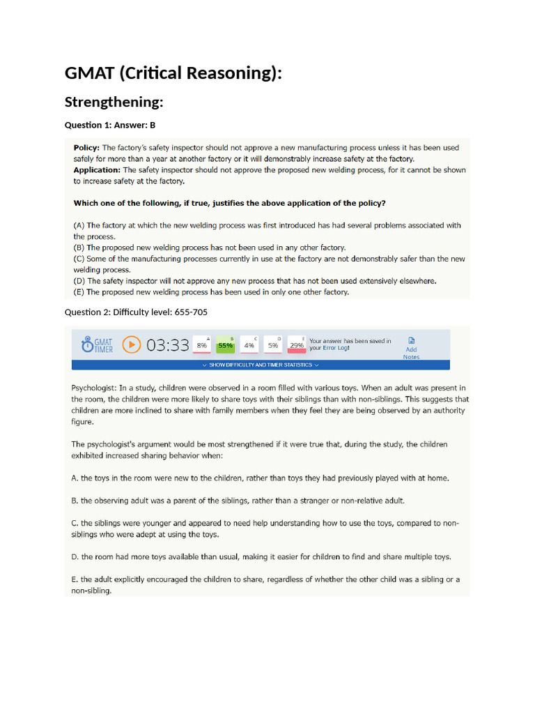 GMAT Critical Reasoning Insights | PDF | Poverty | Poverty & Homelessness
