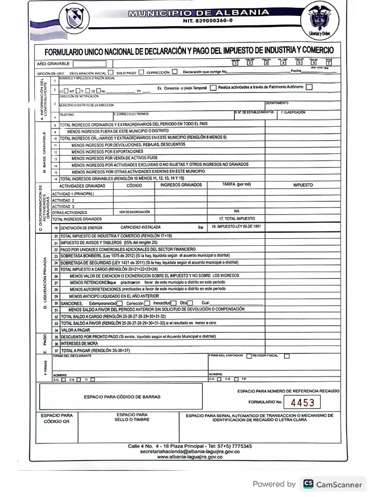 Formulario 1 ICA | PDF