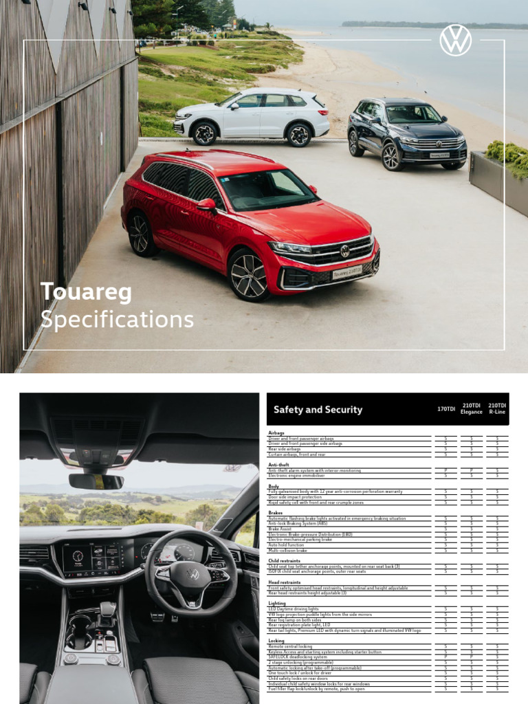 VW PV Touareg VWPTOURANGMY24 Spec June24 V4 | PDF | Diesel Engine ...