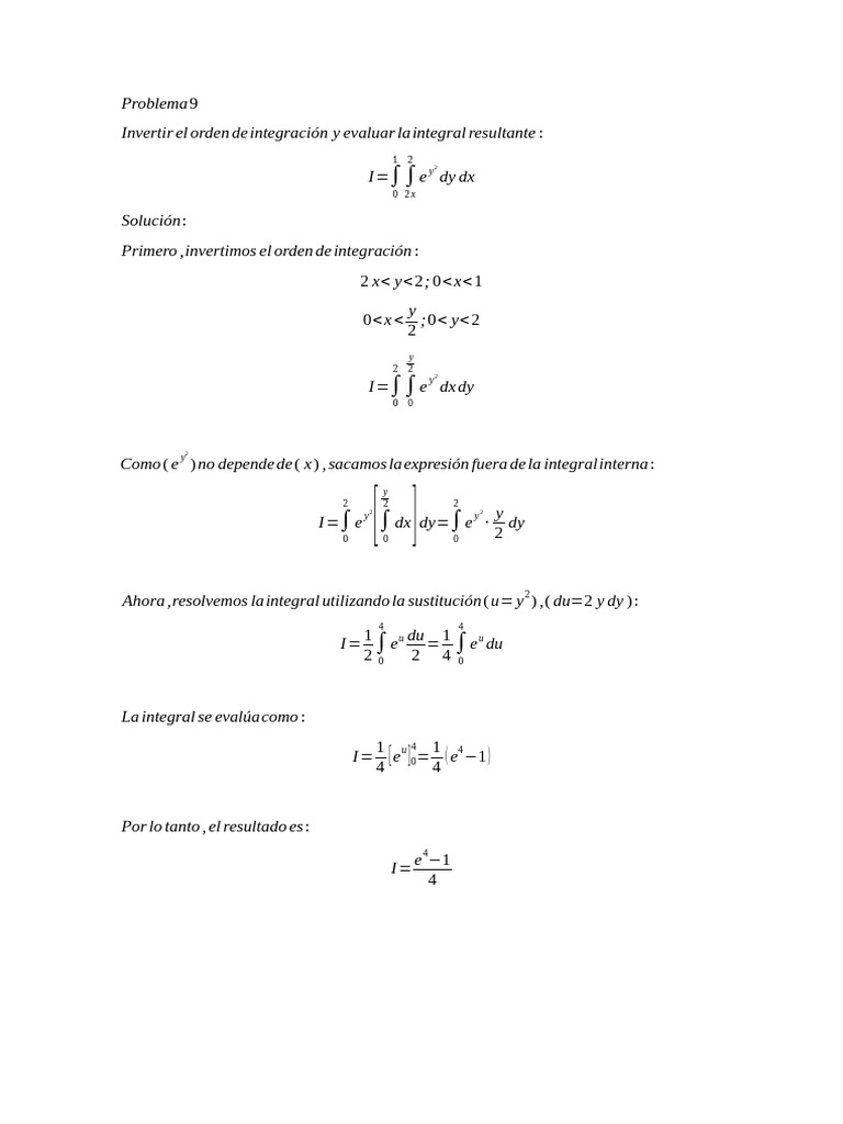 Problema 9 Calculo II | PDF