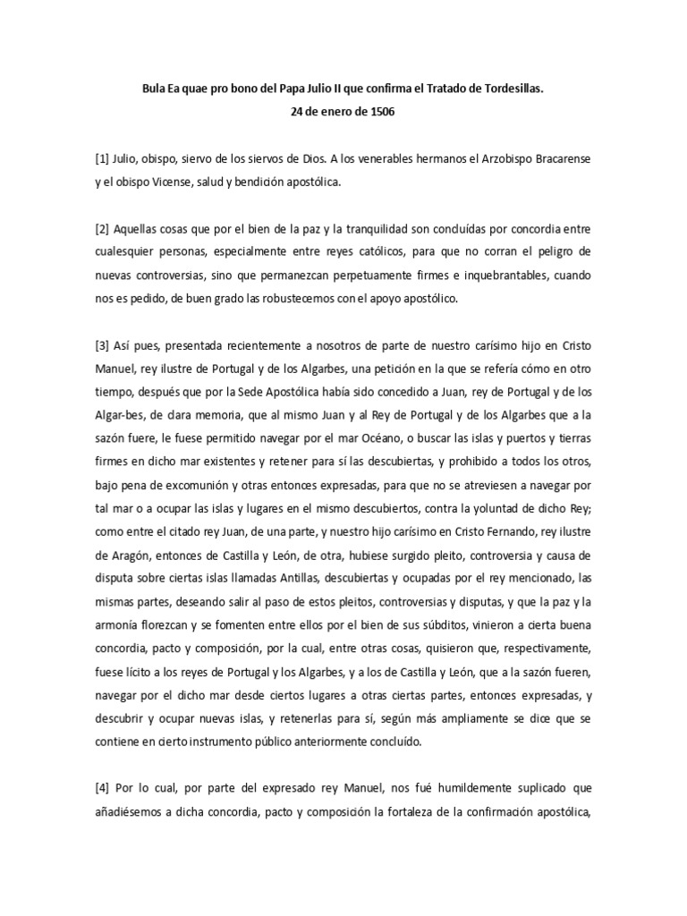 Bula Ea Quae Pro Bono (24 de Enero de 1506) | PDF