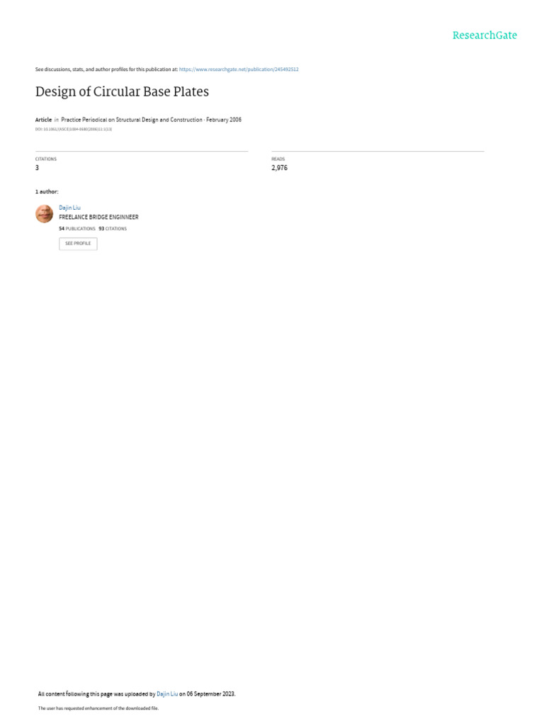 Designof Circular Base Plates | PDF