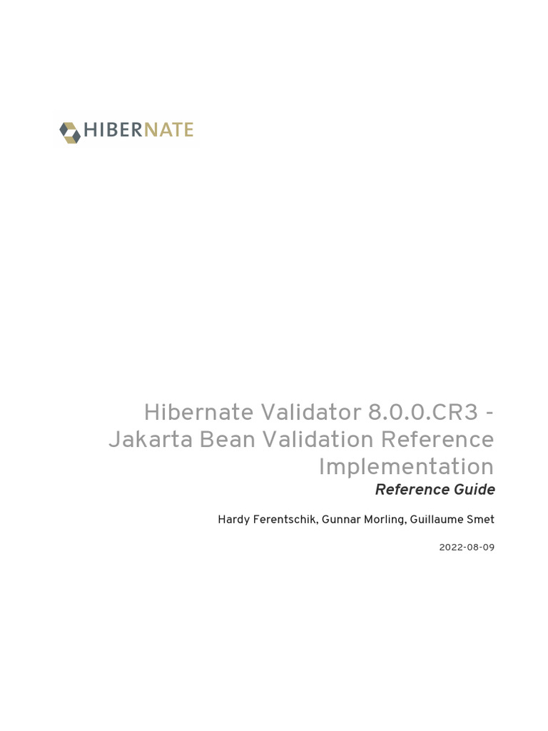 Hibernate Validator Reference | PDF | Class (Computer Programming) | Java Platform
