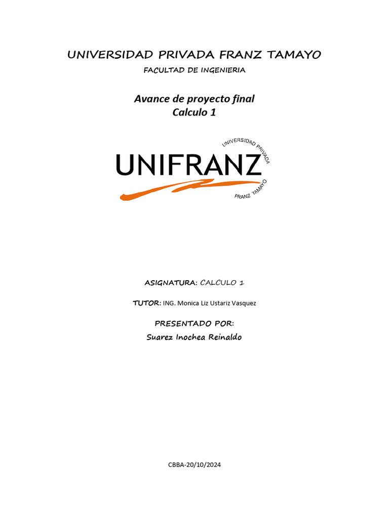 Avanze Del Projecto Final | PDF | Integral | Derivado