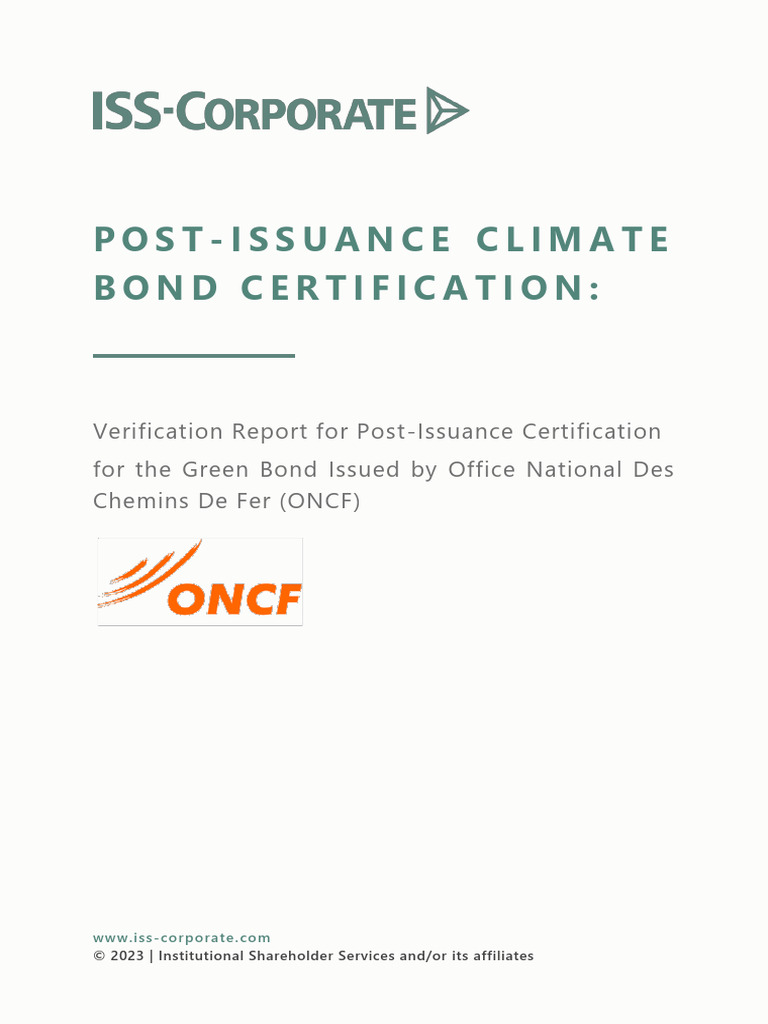 ISS Post Issuance Verification Report-OnCF | PDF | Securitization | Bonds (Finance)