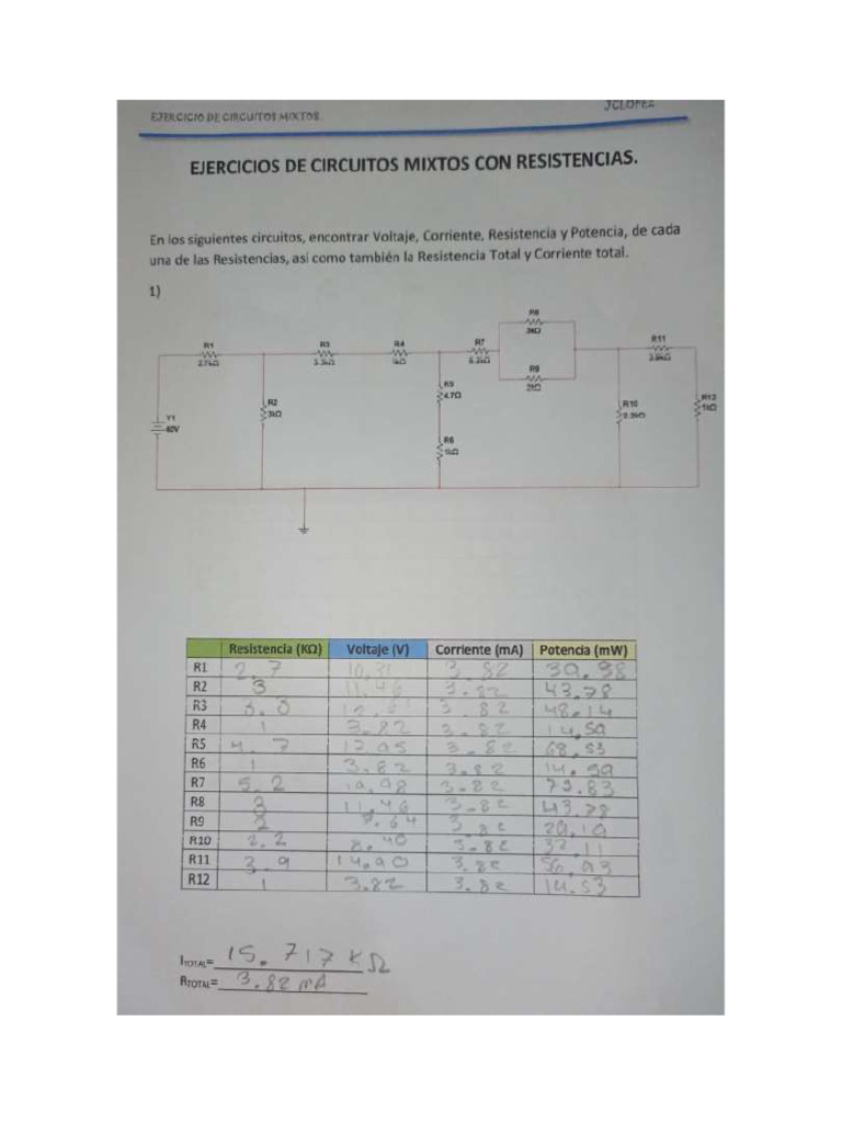 Tarea 11. Ejercicios de Resistencias Mixto. | PDF