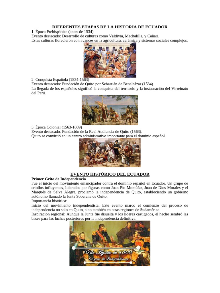 Etapas Clave de la Historia del Ecuador | PDF