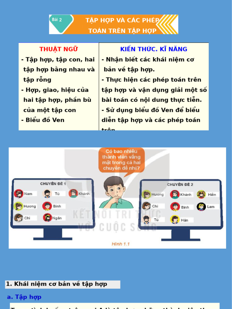 Ga PP Toan 10 KNTT Bai 2 c1 Tap Hop Va Cac Phep Toan Tren Tap Hop | PDF