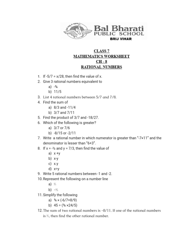 Rational Numbers 7TH | PDF | Language Arts & Discipline
