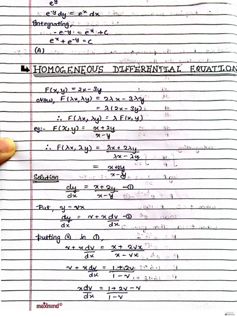 Differential Equation Homogeneous and Li | PDF