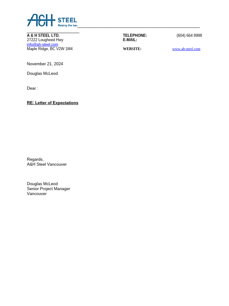 Letter of Expectations Notice | PDF