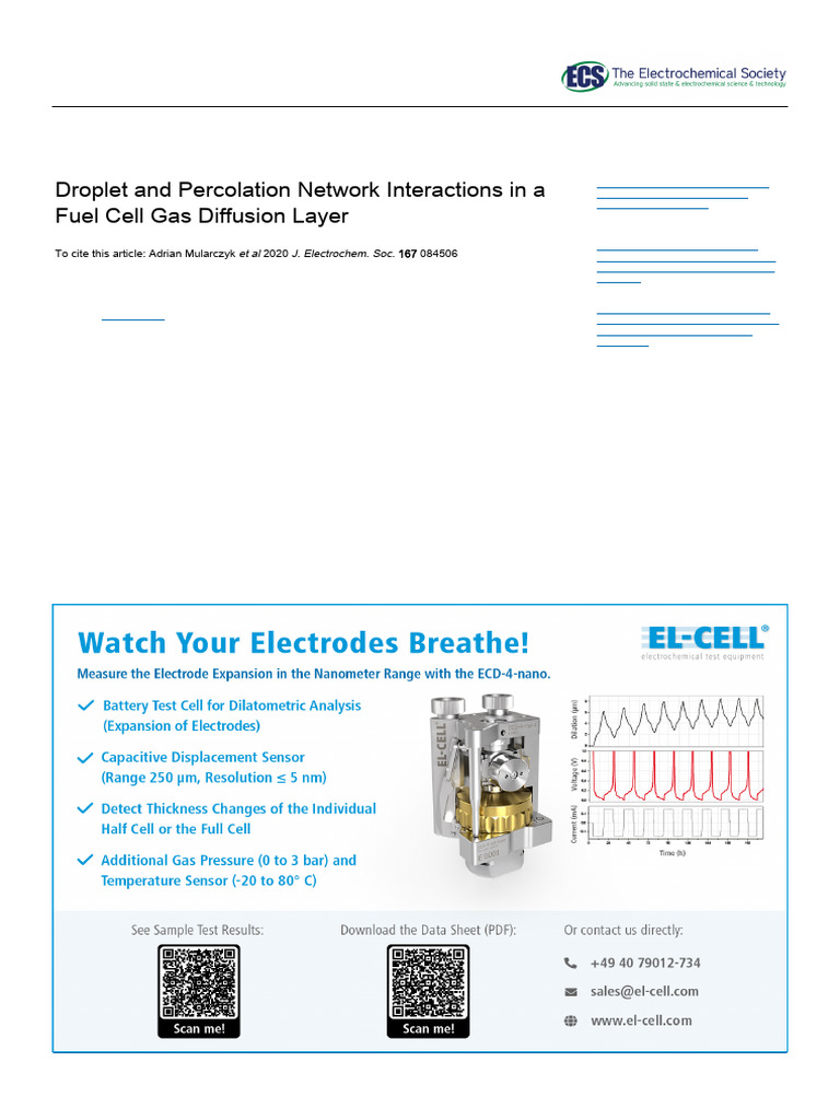 Droplet and Percolation Network Interaction Fuelcell GDL | PDF | Drop (Liquid) | Water