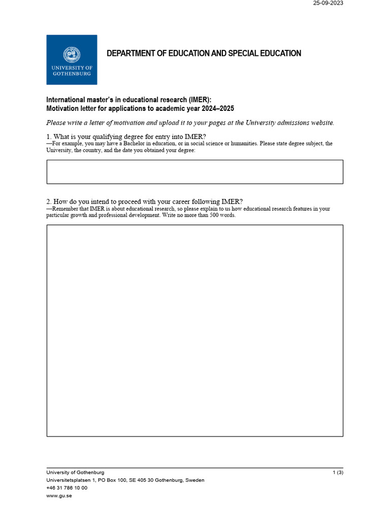 IMER Motivation Letter - v2024 Digital | PDF