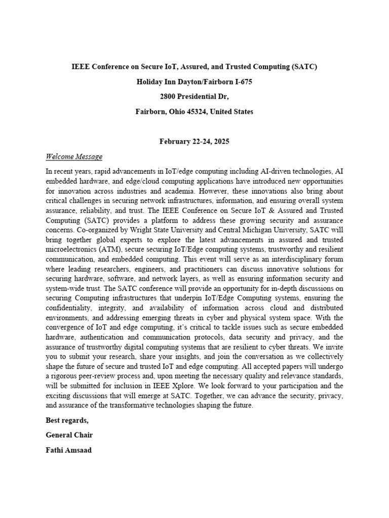 IEEE Conference On Secure IoT-PDF-1 | PDF | Internet Of Things | Computing