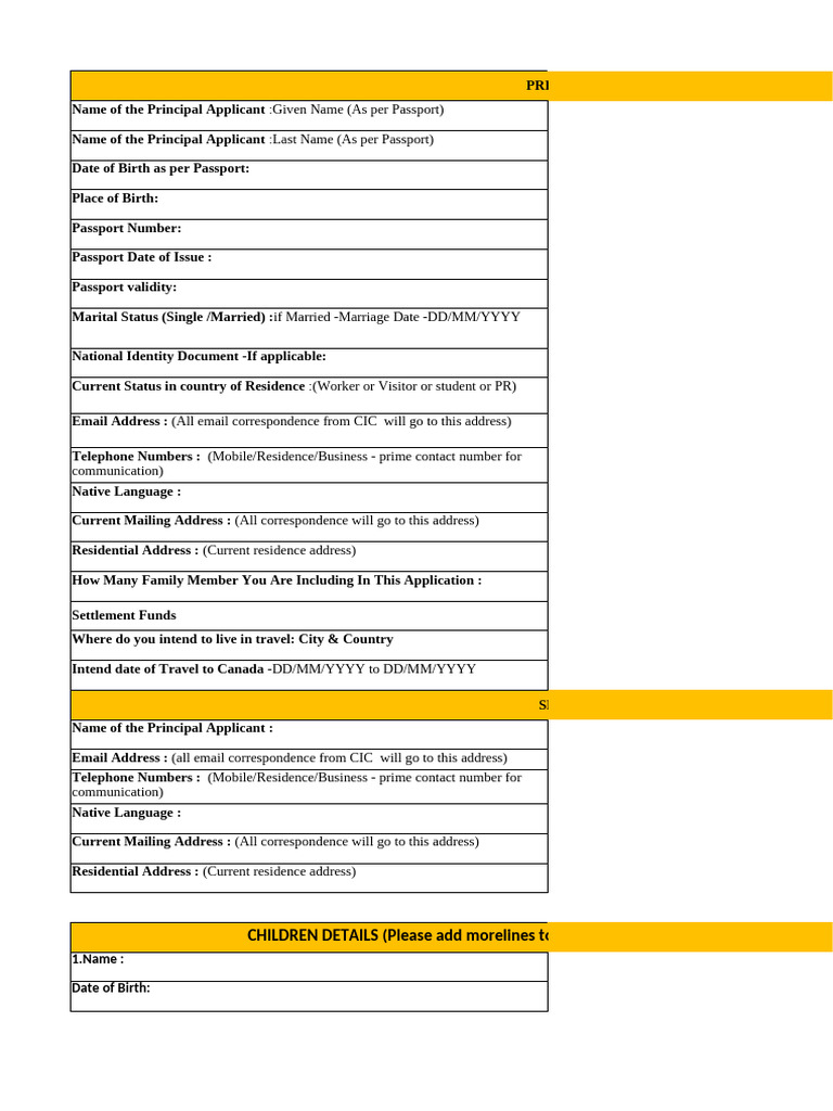 Generic Form- Canada | PDF | Social Institutions