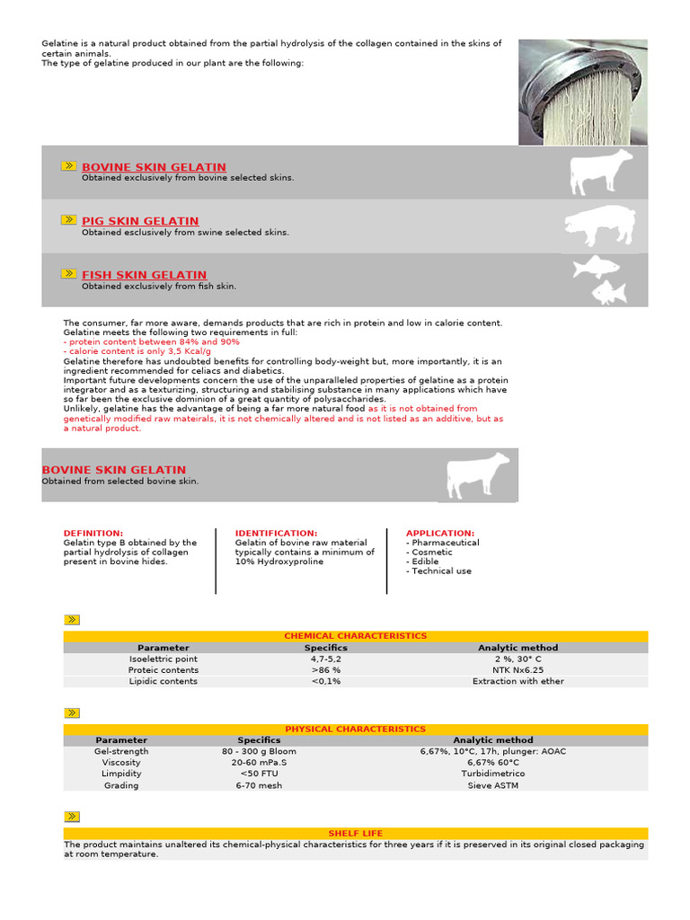 Gelatine Is A Natural Product Obtained From The Partial Hydrolysis of ...