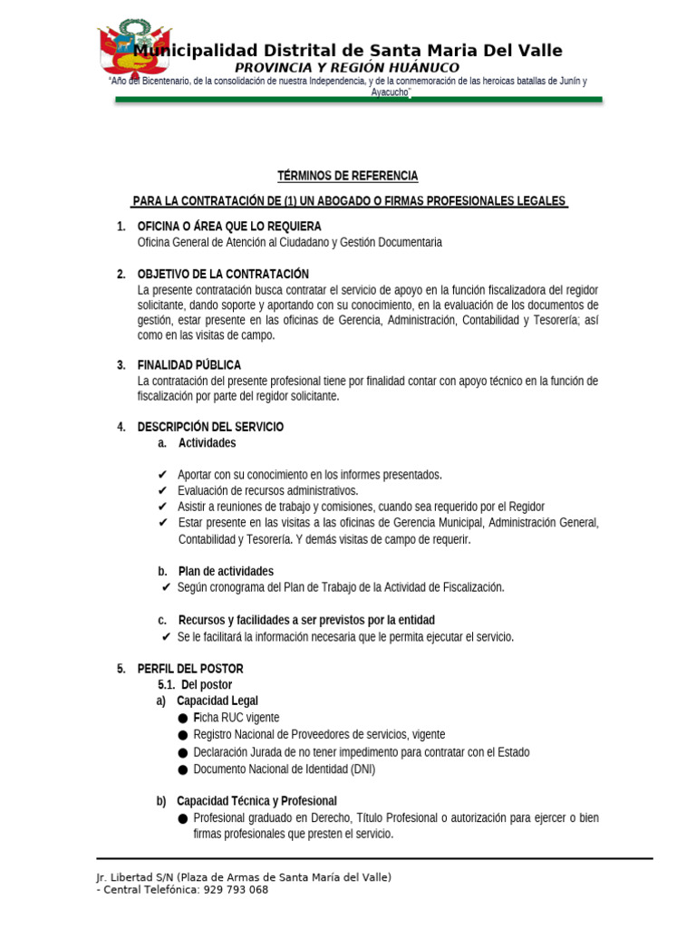 TDR Transferencia-1 (1) Abogado | PDF | Corrupción política | Documento ... TDR Transferencia-1 (1) Abogado | PDF | Corrupción política | Documento ...