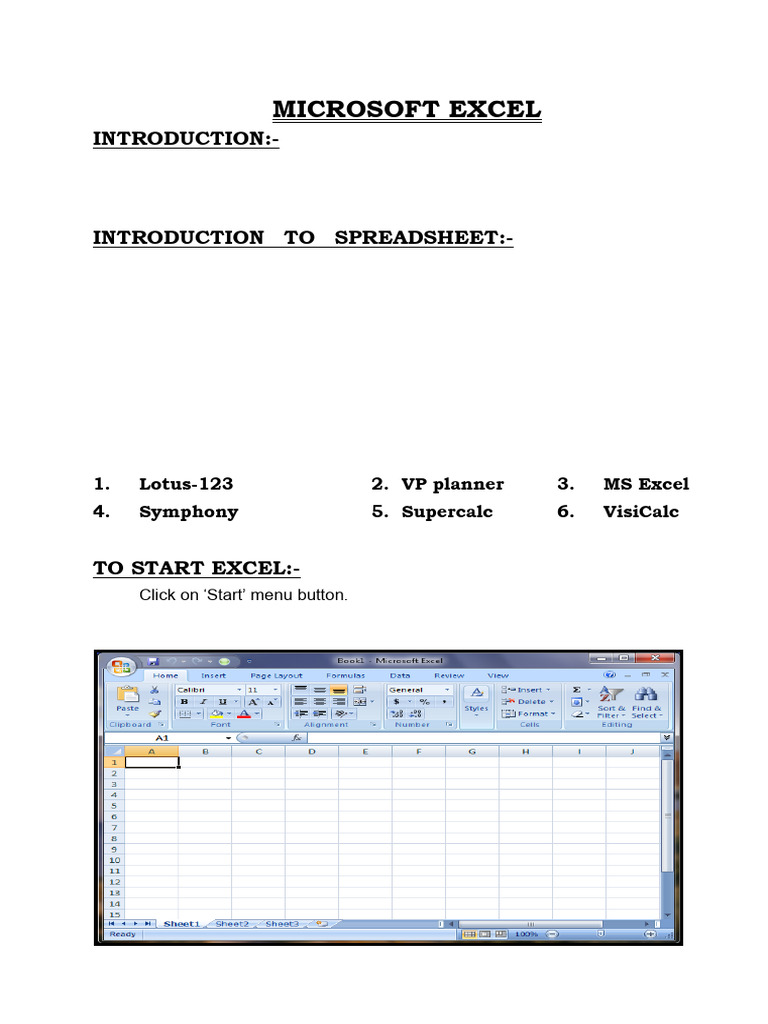 MS Excel2010 NOTES PDF | PDF | Spreadsheet | Microsoft Excel