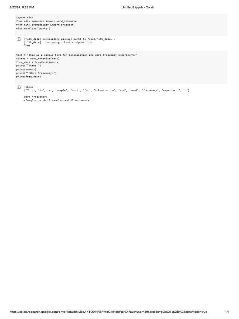 NLP Exp 1 | PDF | Computers
