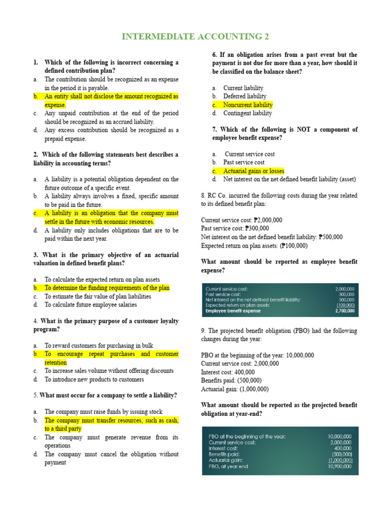 Intac Theories Midterm Reviewer | PDF | Expense | Defined Benefit Pension Plan