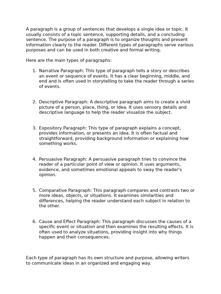 Paragraph Writing | PDF