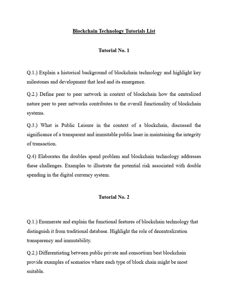 Blockchain Technology Tutorials List | PDF | Cryptography | Information Technology