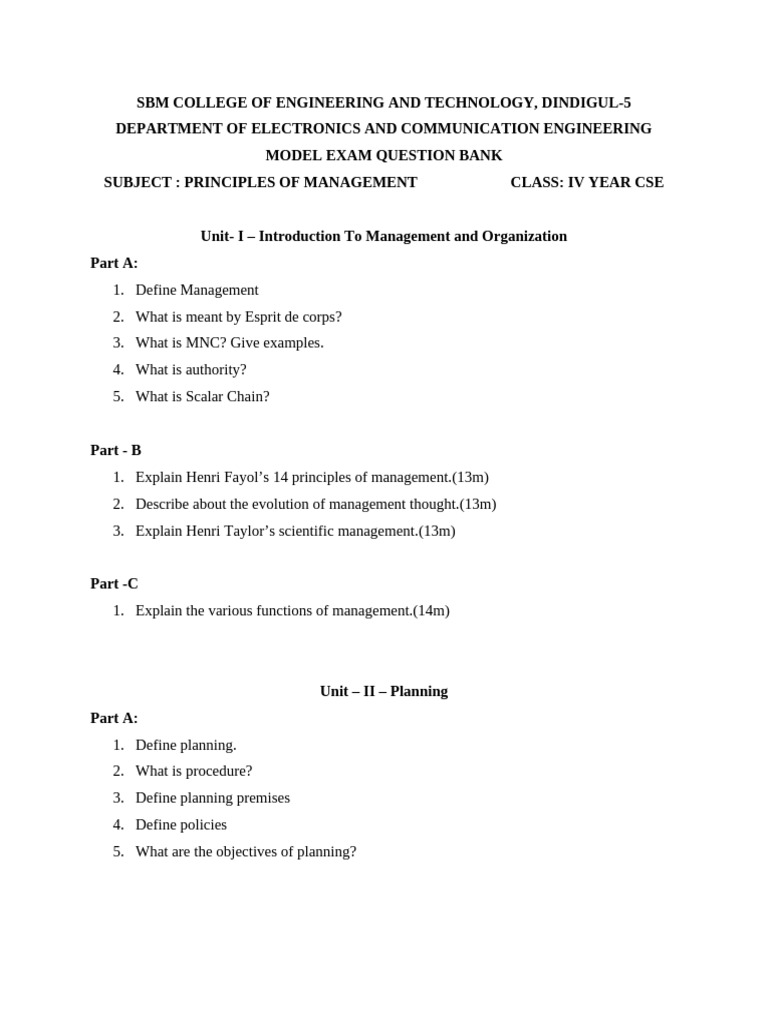 POM - Model Exam | PDF | Motivation | Motivational