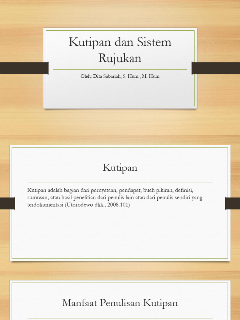 Kutipan Dan Sistem Rujukan | PDF