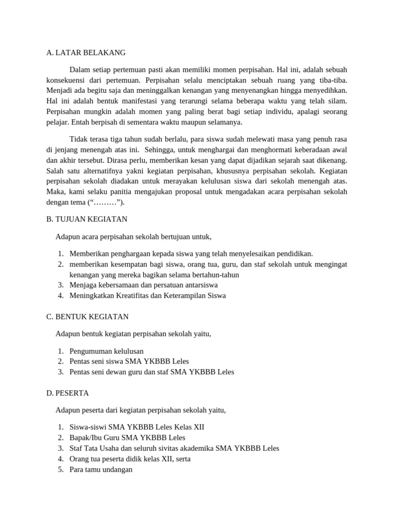 Calon Prop Perpisahan 2023 | PDF | Agama & Spiritualitas