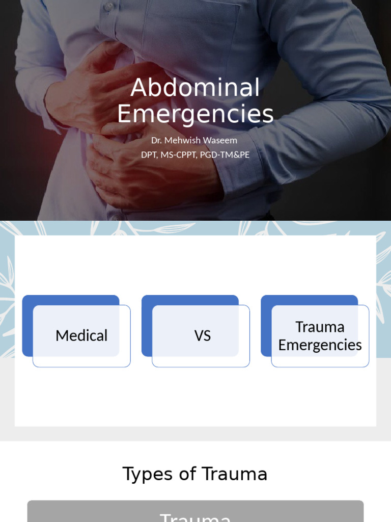 Abdominal Injuries | PDF | Abdomen | Major Trauma