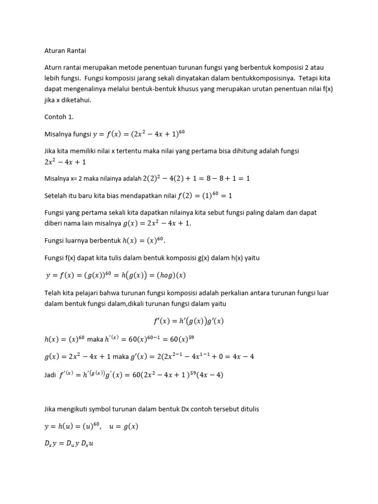 Materi Pertemuan 9 Aturan Rantai Dan Turunan Tingkat Tinggi | PDF