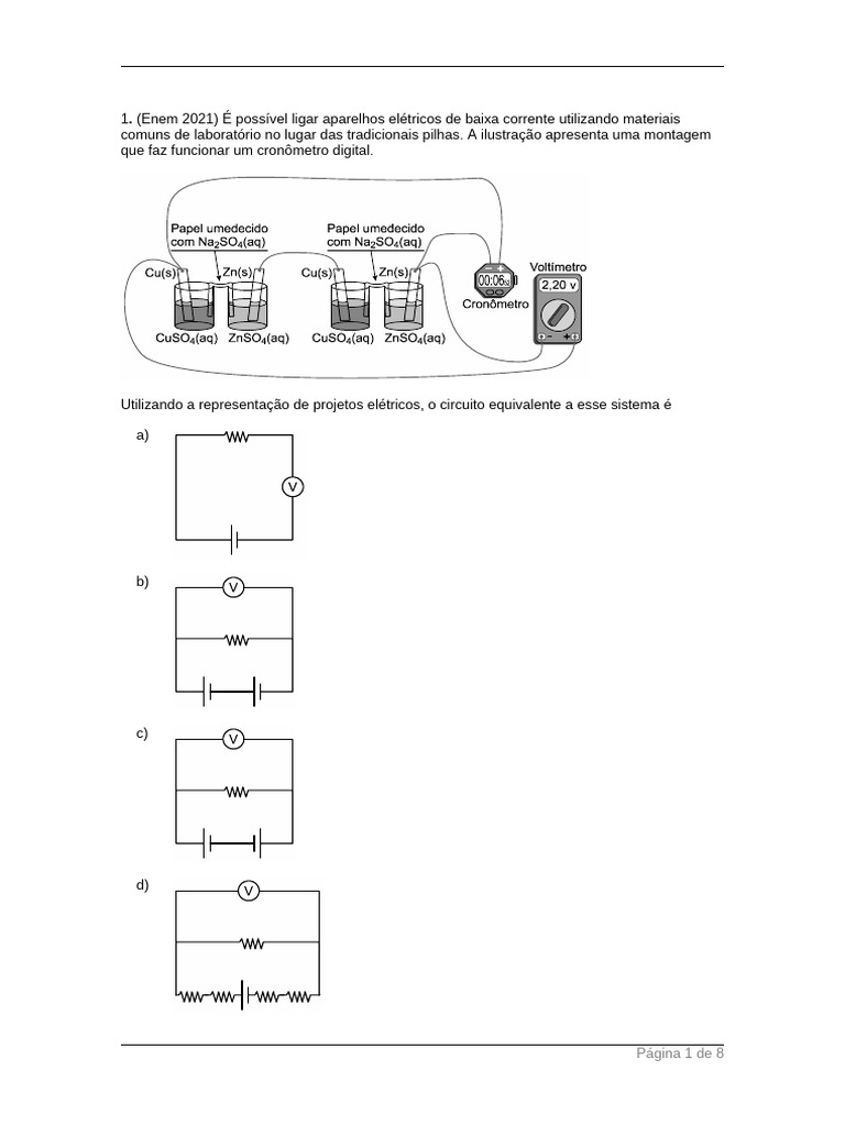 Revisão Final - 3a Série - Villa | PDF | Resistência elétrica e ...